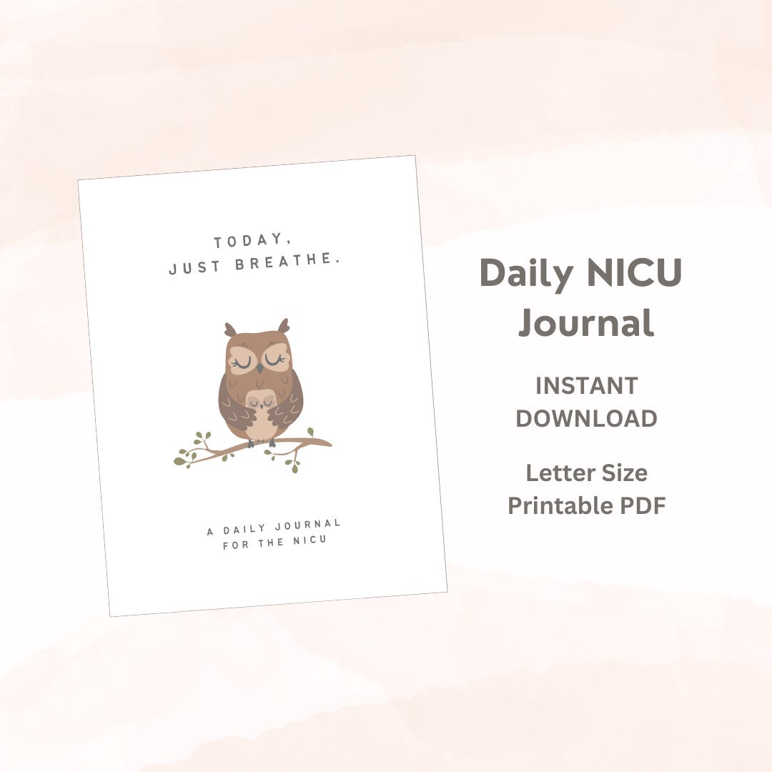 Daily NICU Journal - Owl Cover - Printable - Etsy