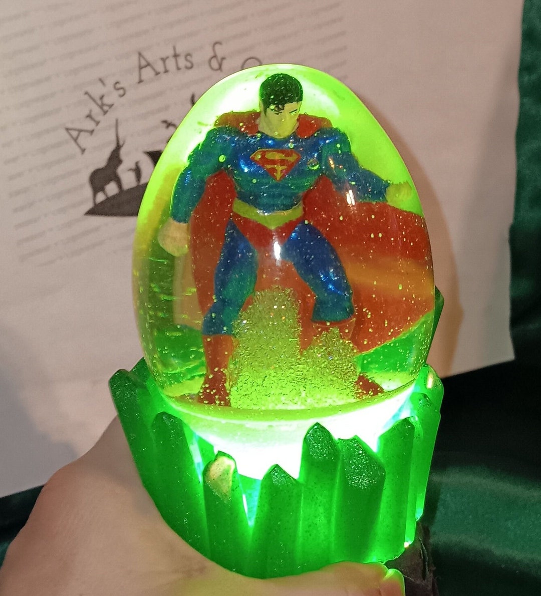 Superman Trapped in Kryptonite Epoxy Egg - Etsy