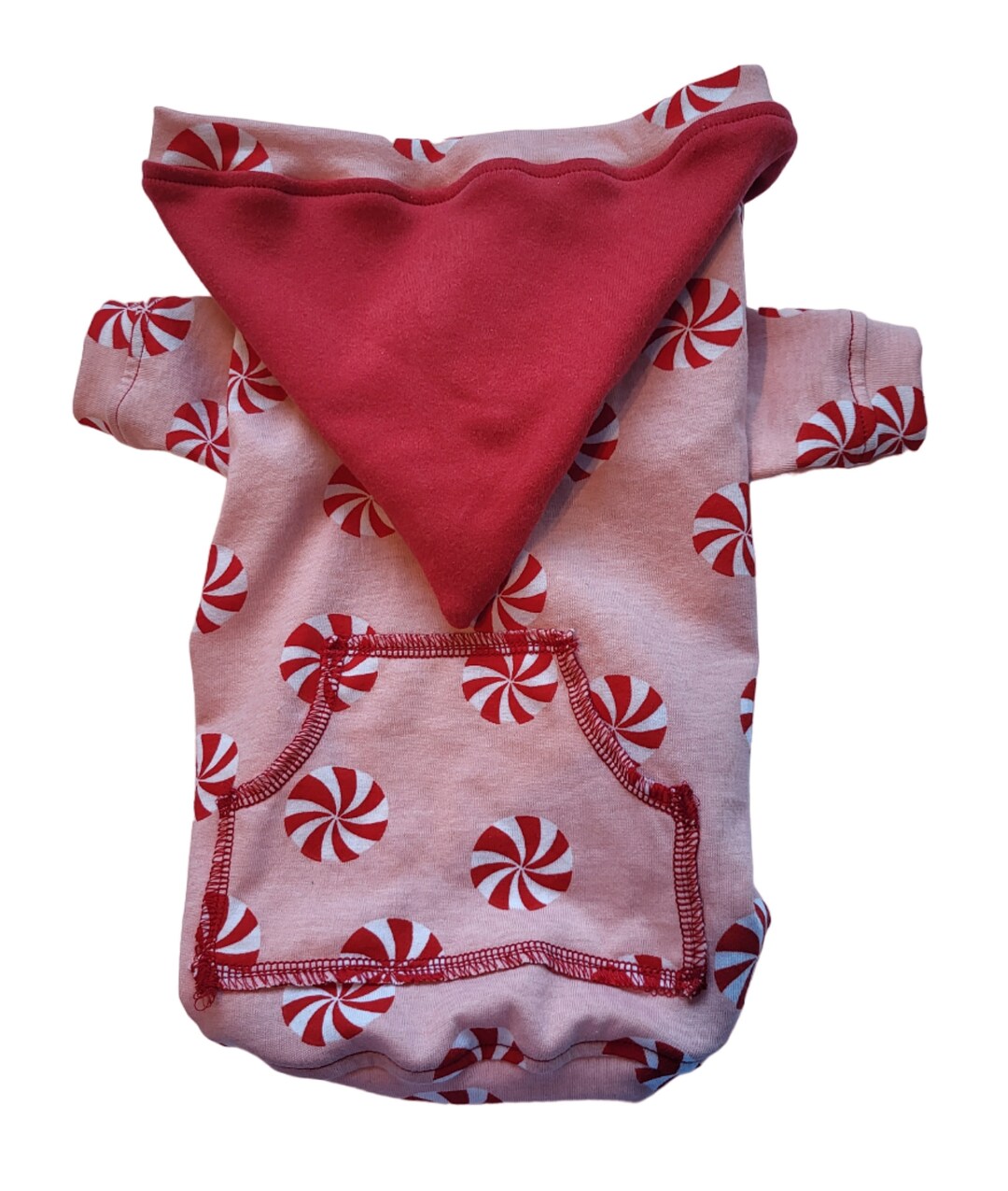 Pink Peppermint Candy Jersey Knit Hoodie Sweatshirt Coat Dog Puppy ...