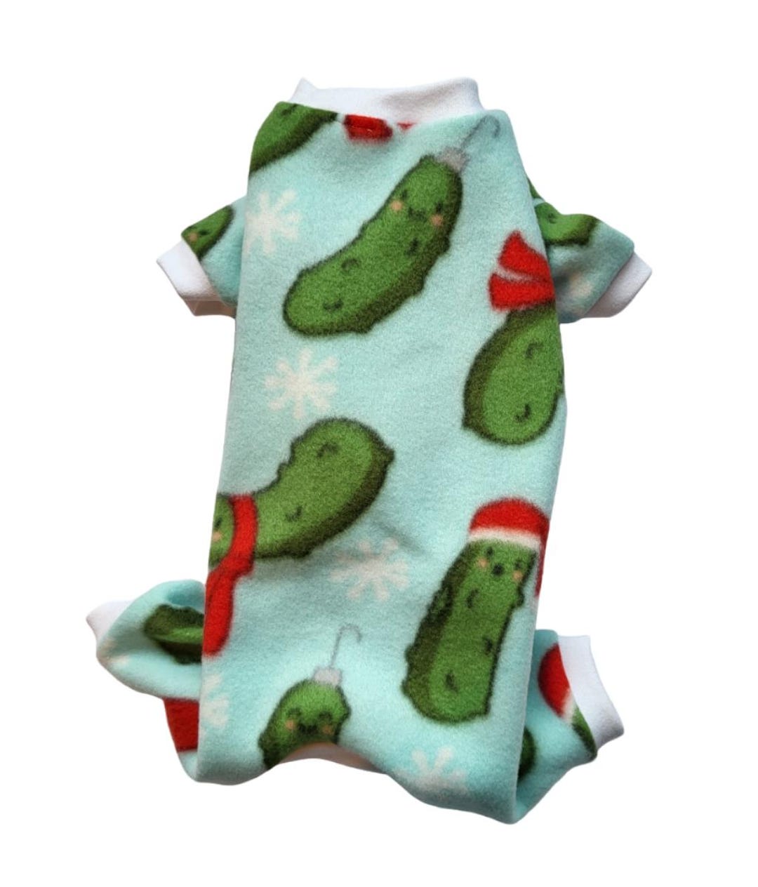 Christmas Pickles Fleece Pajamas Pj's Dog Puppy Teacup Pet Clothes 4XS ...