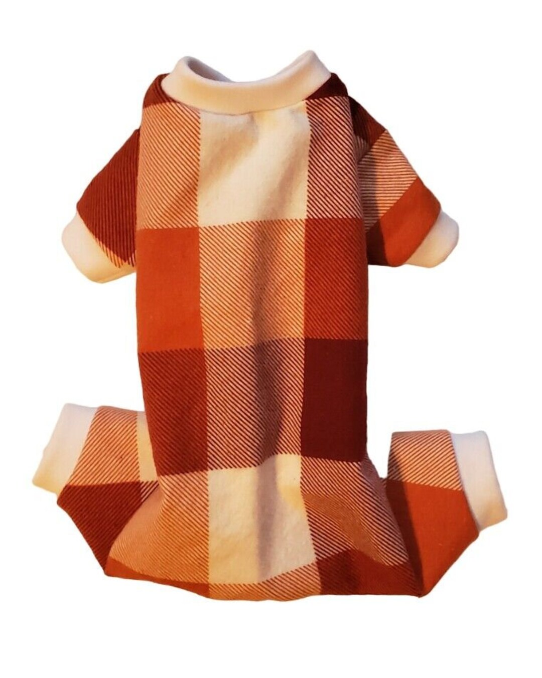 Fall Rust Plaid Flannel Pajamas Pj's Dog Puppy Teacup Pet Apparel ...