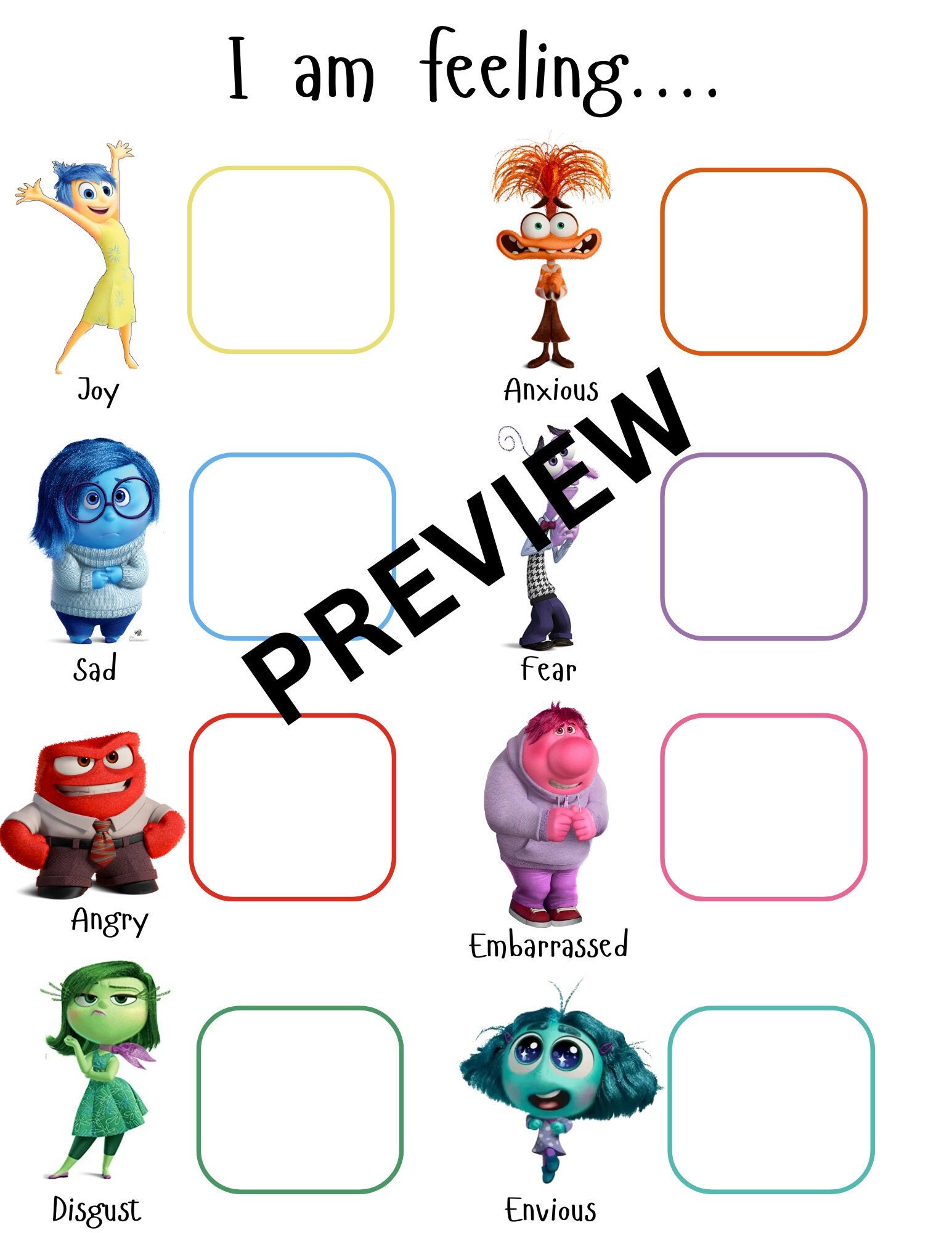 Inside Out Feelings Check In - Etsy