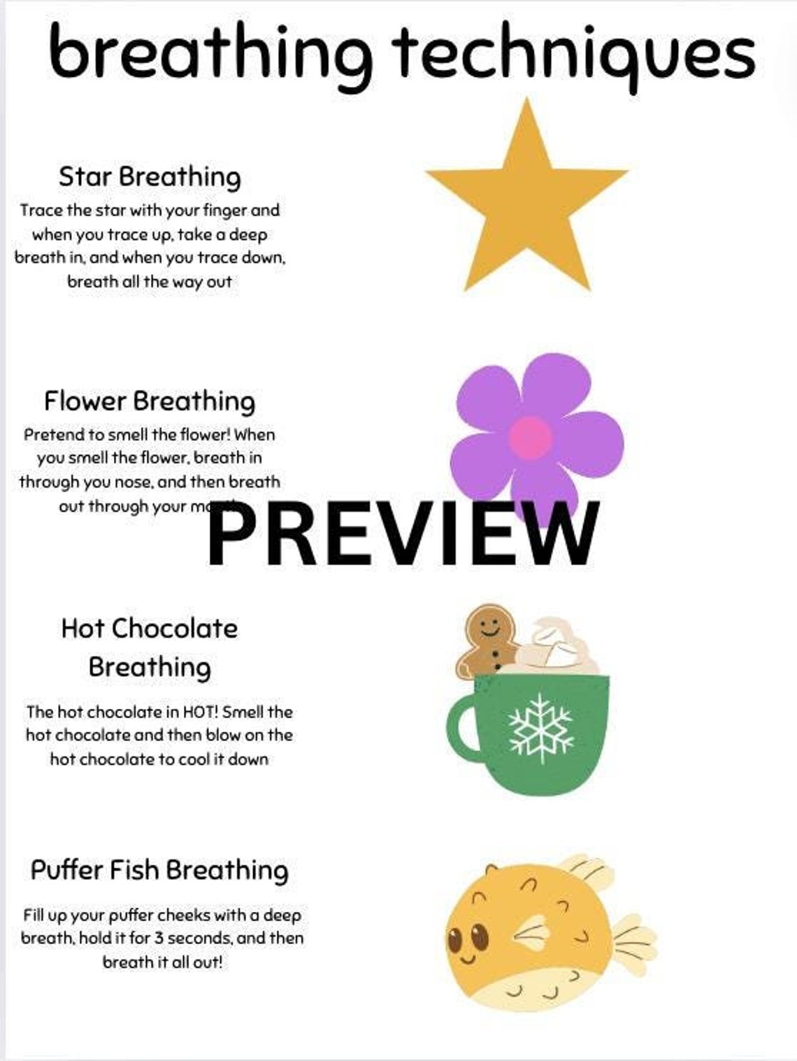 Breathing Techniques for Kids! - Etsy