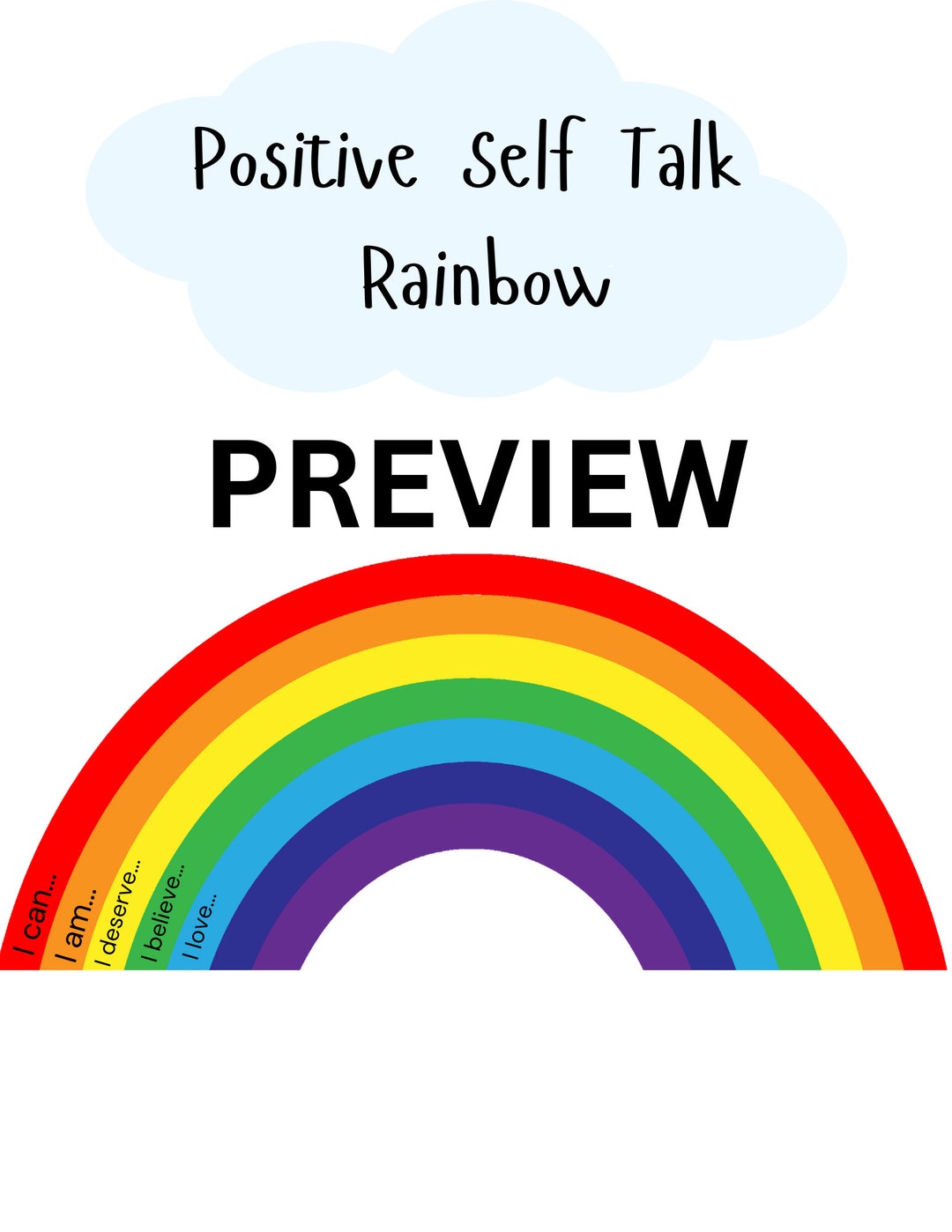 Positive Self Talk Rainbow - Etsy