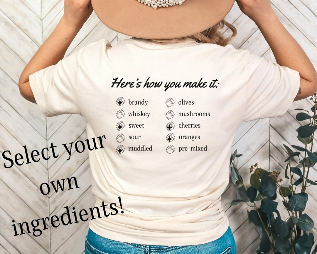 Custom Old Fashioned Cocktail Shirt, Personalized Cocktail Shirt, Old ...