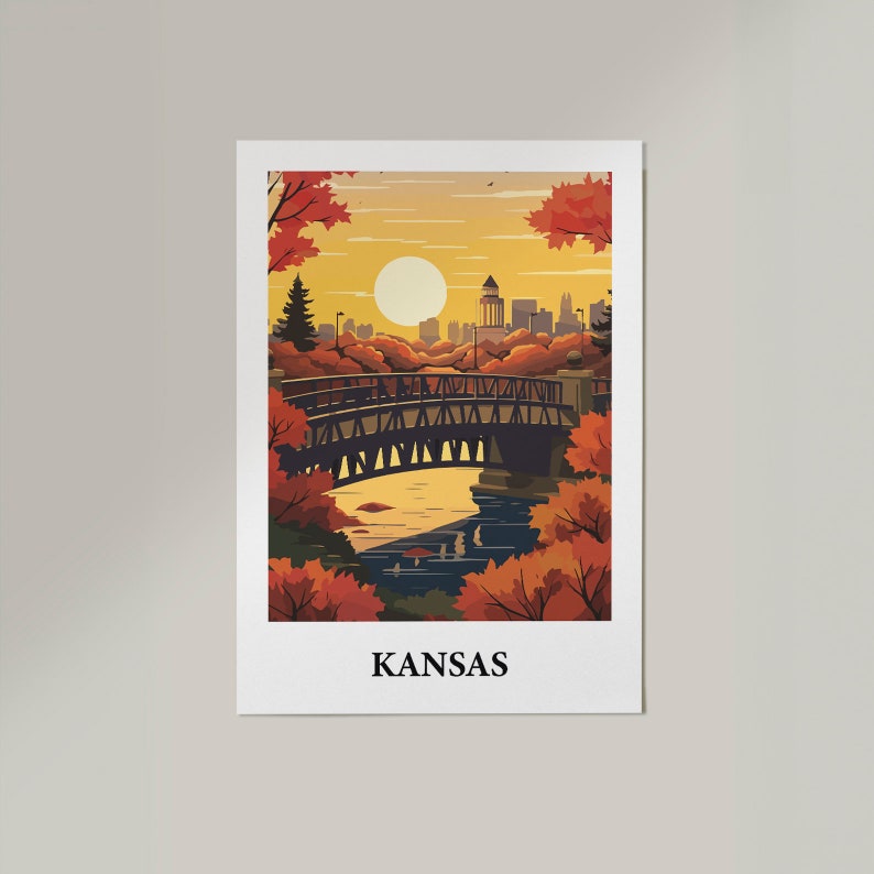 Custom Poster, Kansas Poster, Kansas Print, Wall Art Kansas, Kansas ...