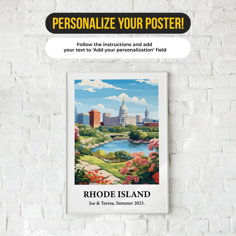 Custom Poster, Rhode Island Poster, Rhode Island Print, Wall Art Rhode ...
