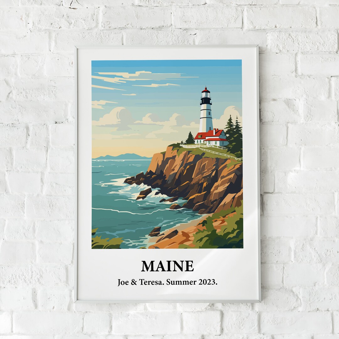 Custom Poster, Maine Poster, Maine Print, Wall Art Maine, Maine Travel ...