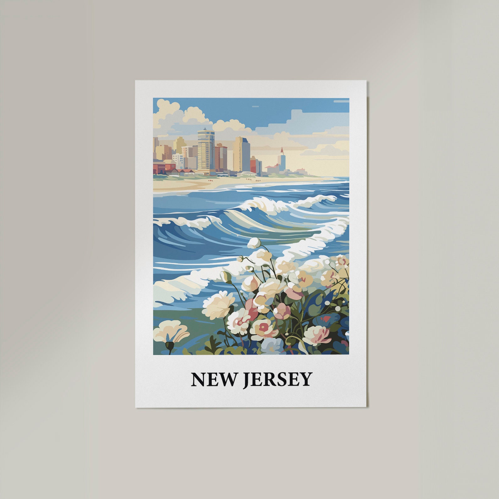Custom Poster, New Jersey Poster, New Jersey Print, Wall Art New Jersey ...