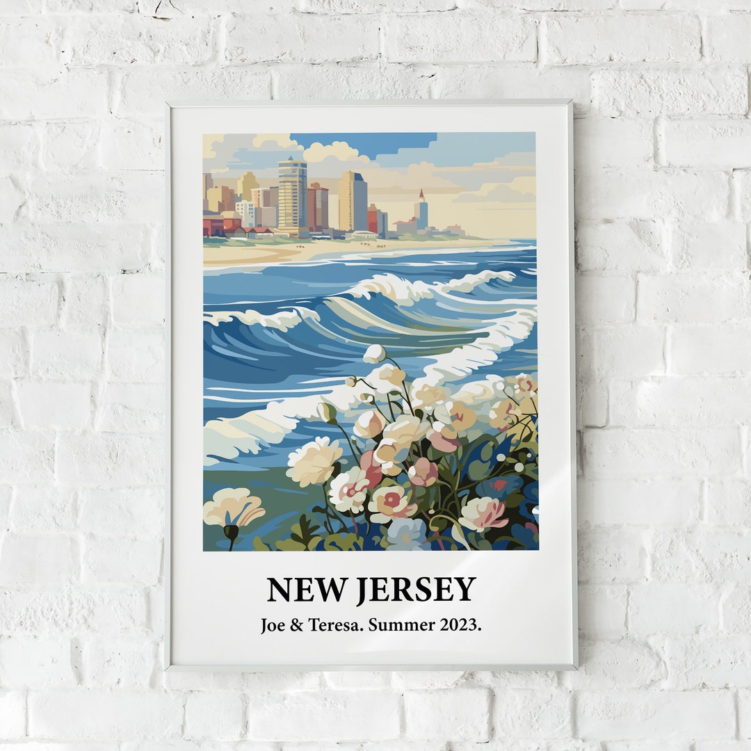 Custom Poster, New Jersey Poster, New Jersey Print, Wall Art New Jersey ...