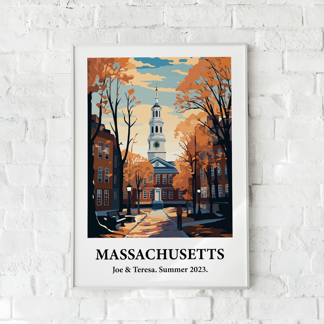 Custom Poster, Massachusetts Poster, Massachusetts Print, Wall Art ...