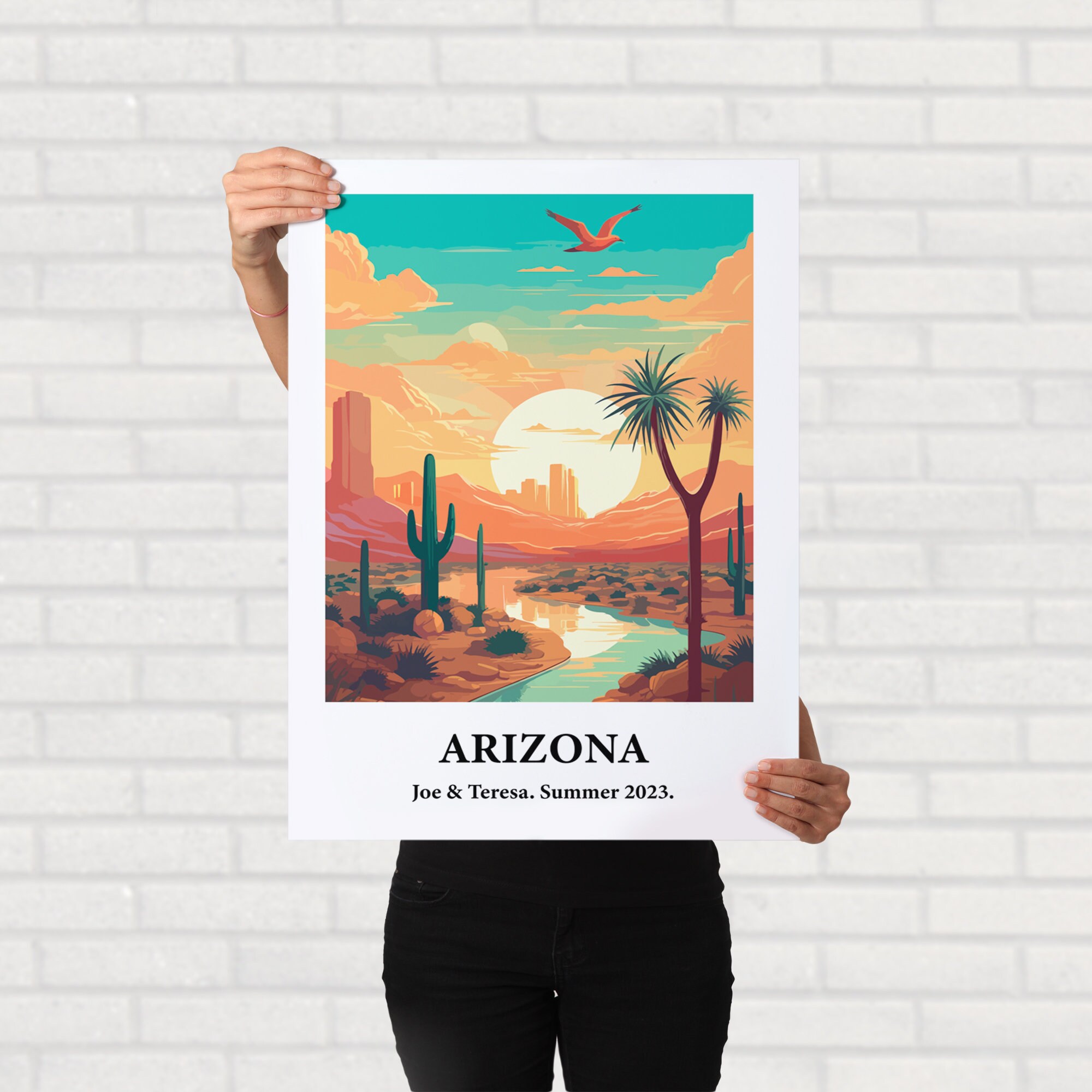 Arizona Poster, Arizona Print, Arizona Print, Wall Art Arizona, Retro ...