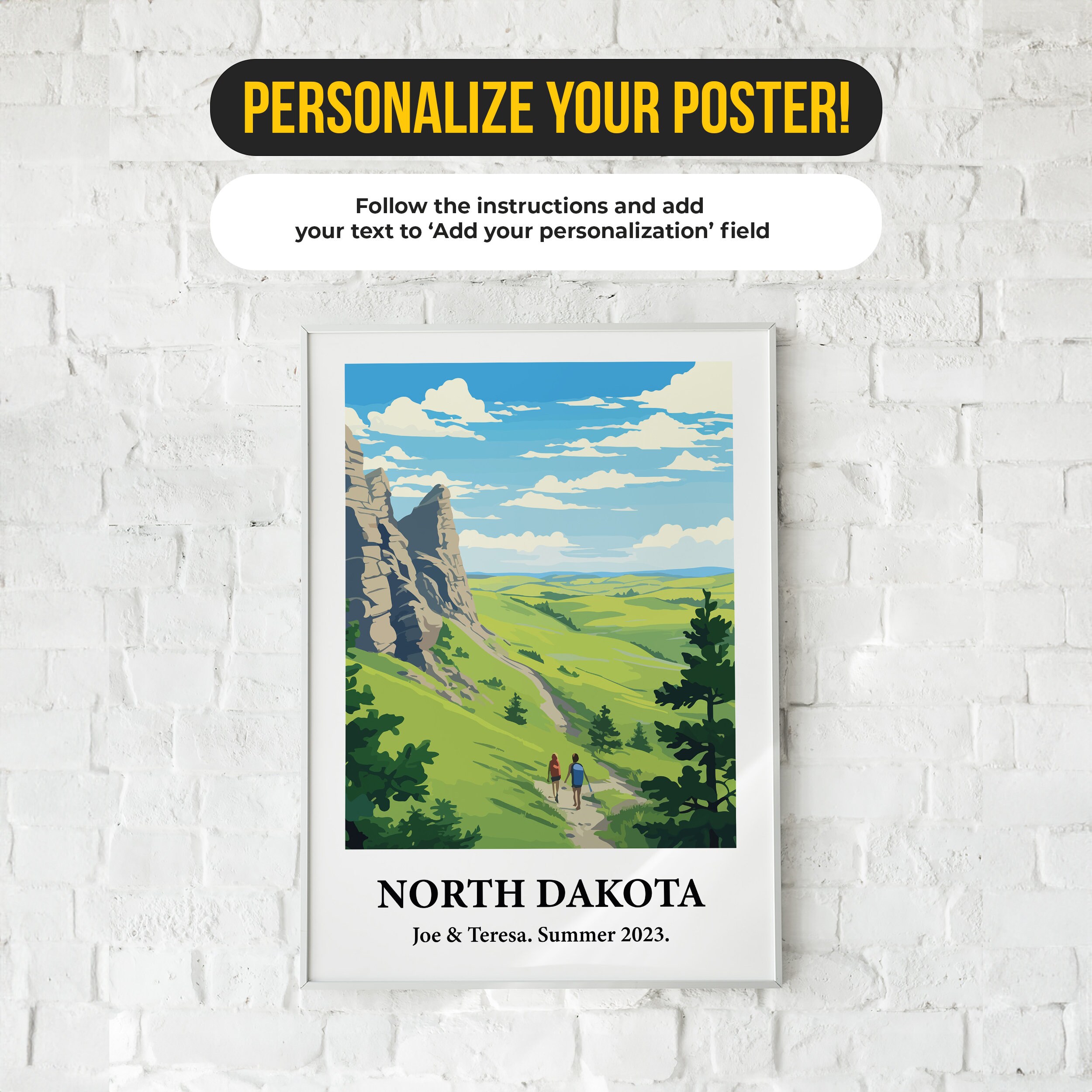 Custom Poster, North Dakota Poster, North Dakota Print, Wall Art North ...