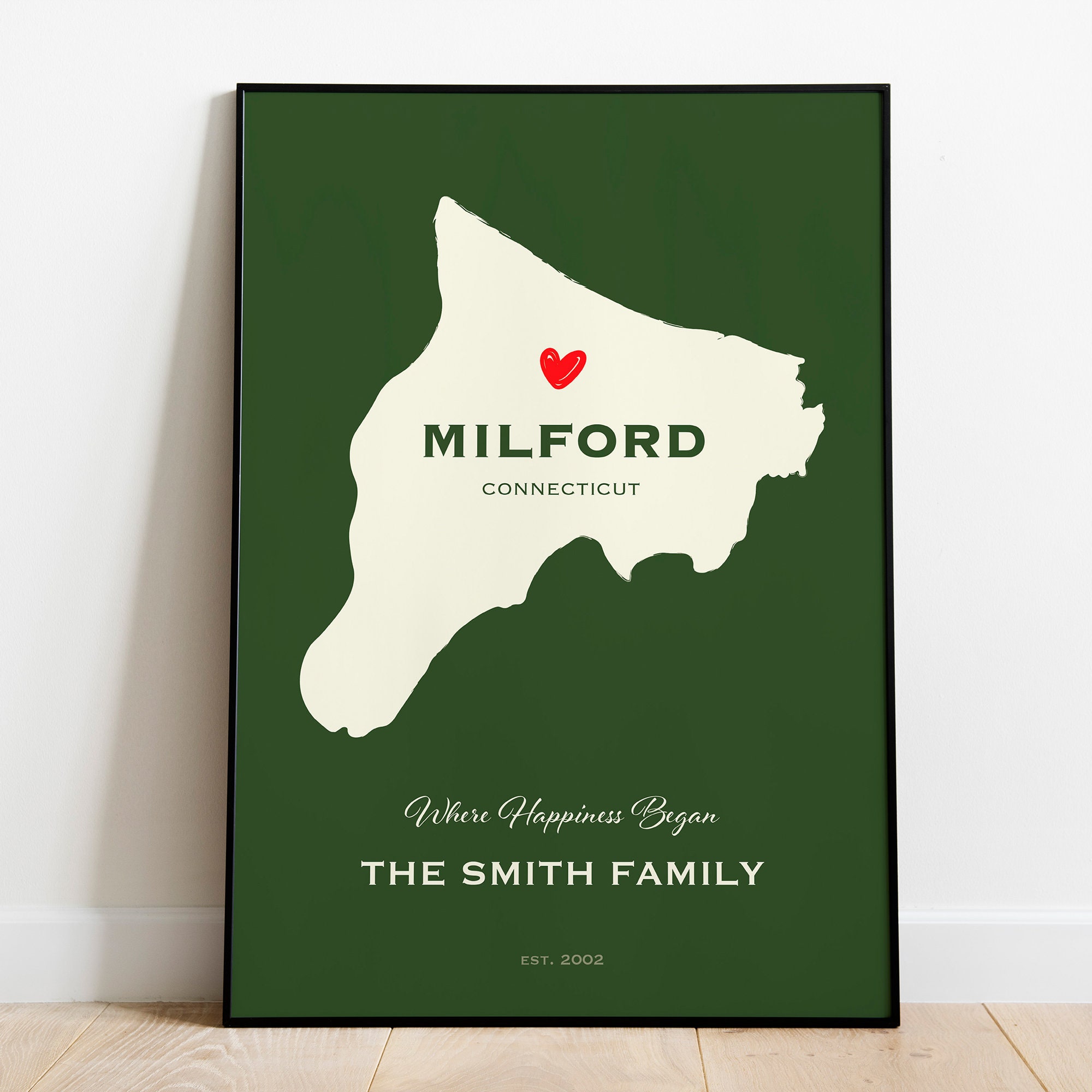 Custom Connecticut Cities Map Poster, Connecticut Poster, Customized ...