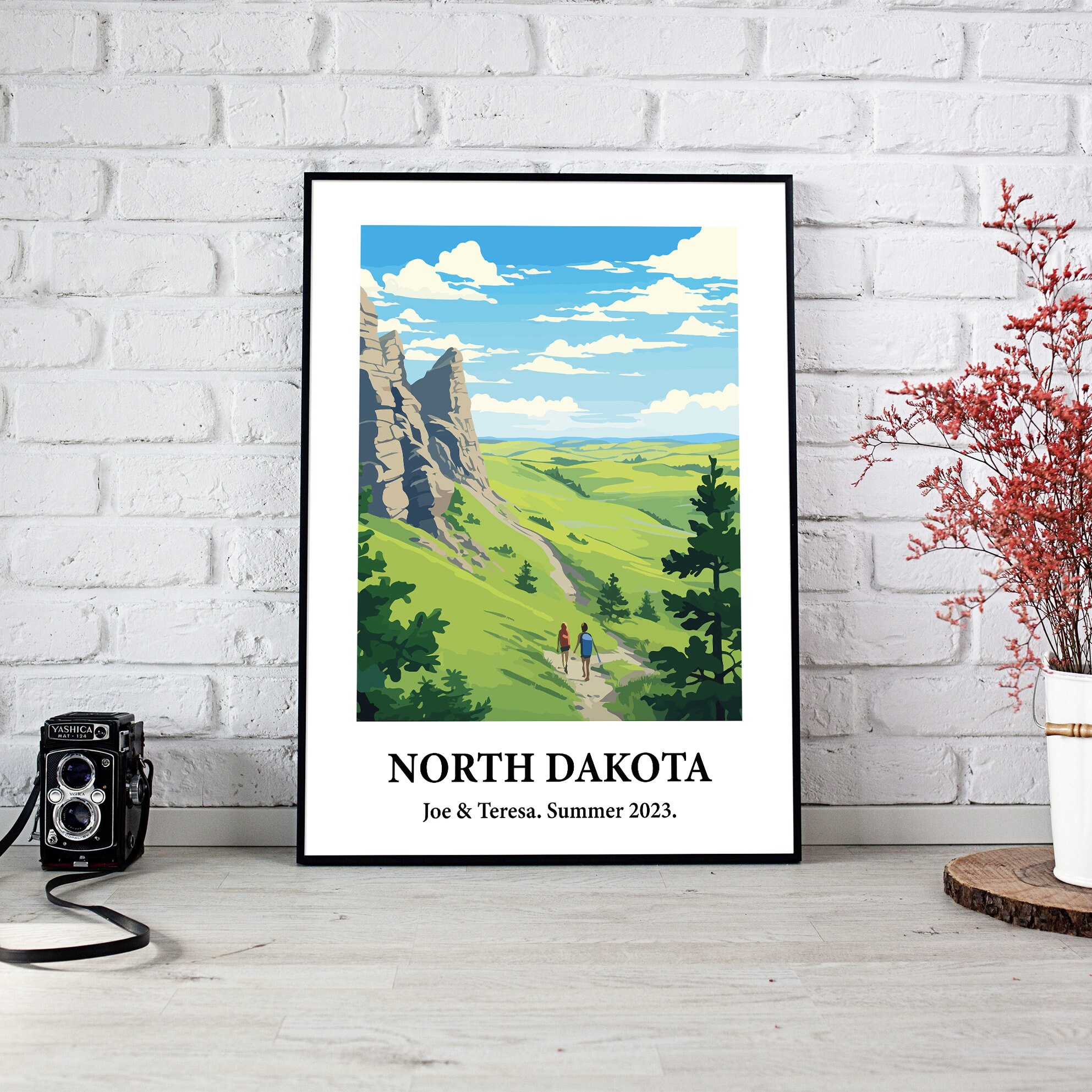 Custom Poster, North Dakota Poster, North Dakota Print, Wall Art North ...
