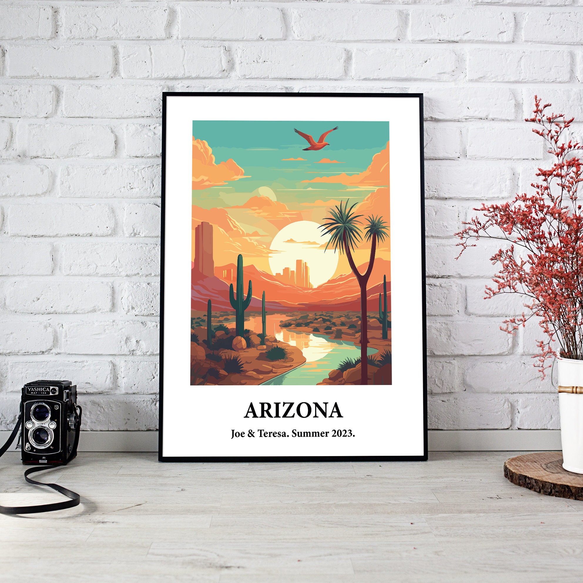 Arizona Poster, Arizona Print, Arizona Print, Wall Art Arizona, Retro ...