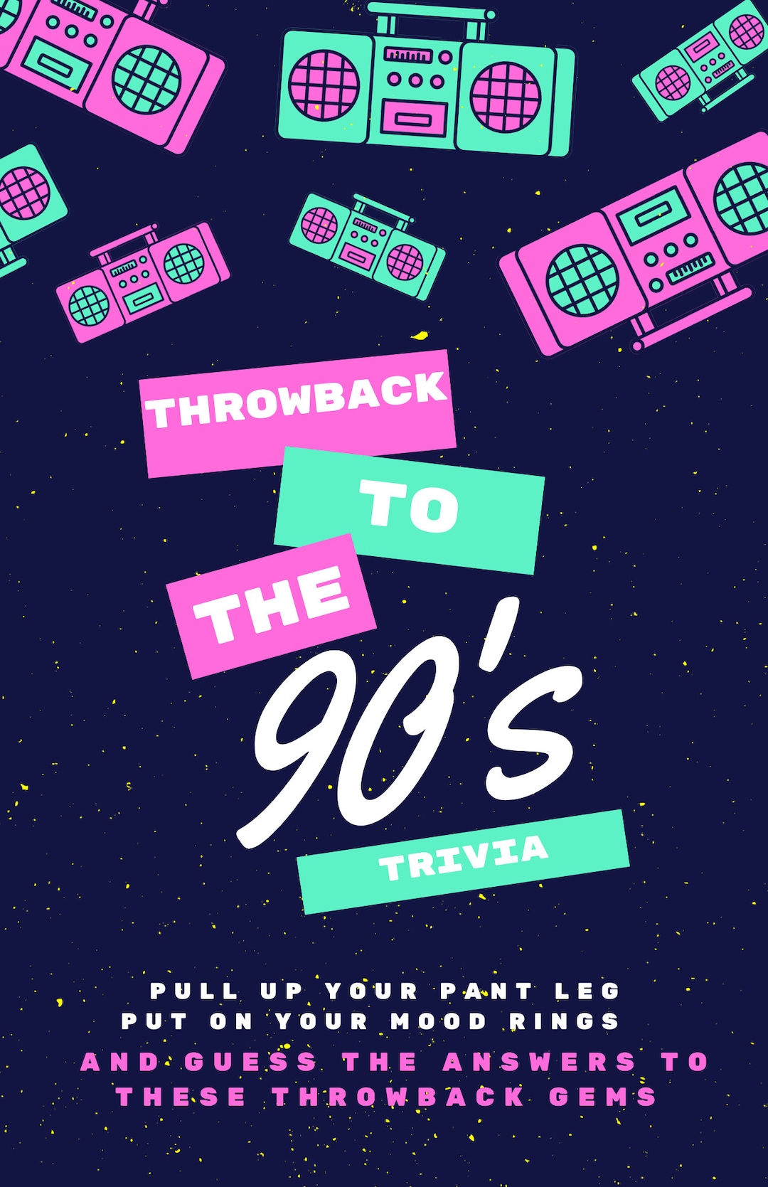 Printable Throwback 90s Trivia - Etsy