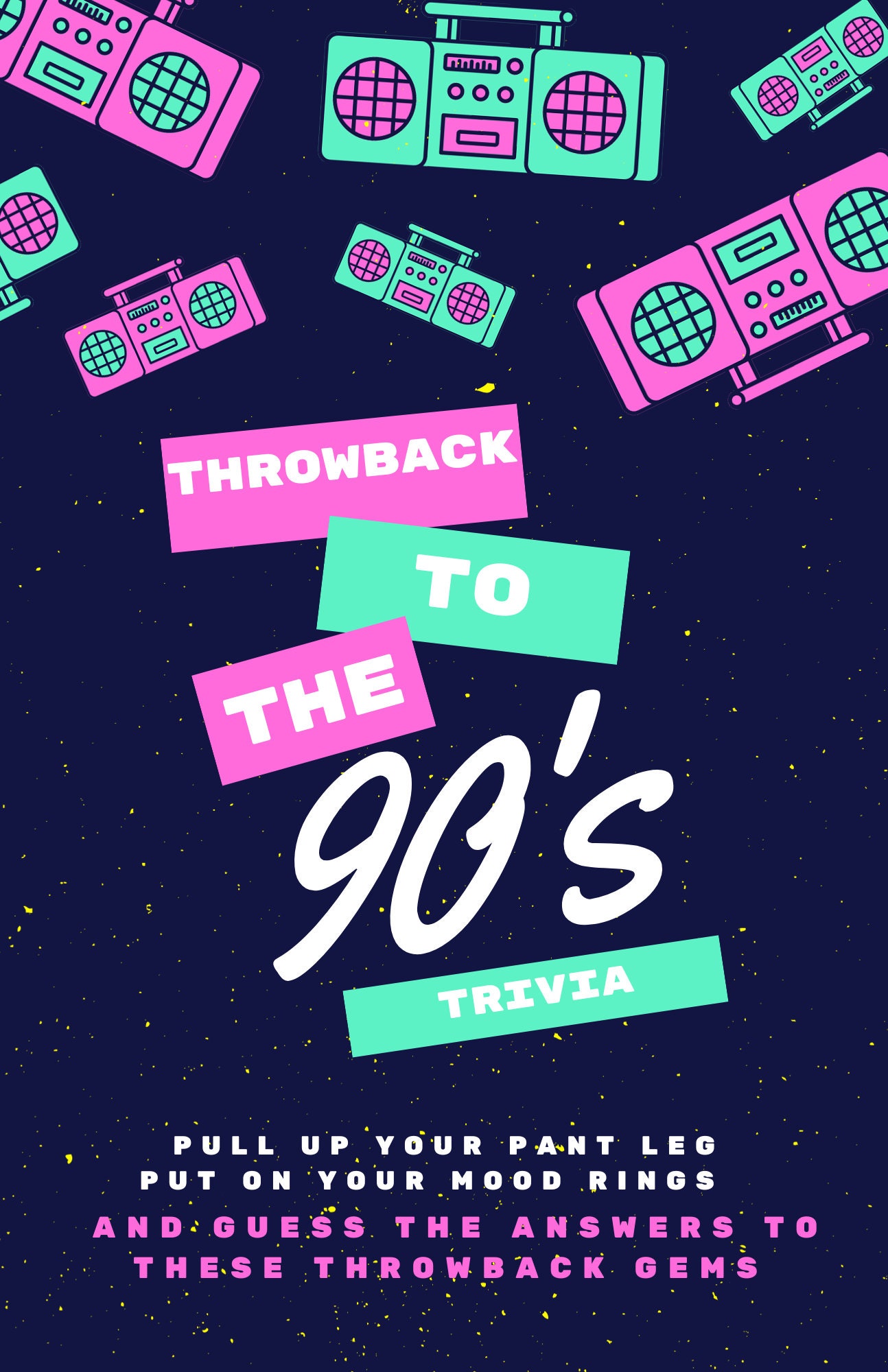 Printable Throwback 90s Trivia - Etsy