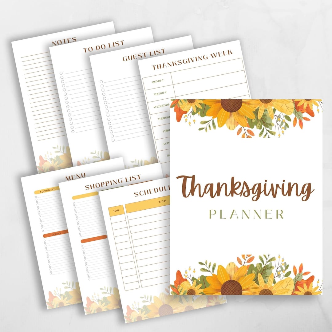 Thanksgiving Printable Planner, Thanksgiving Meal Planning ...