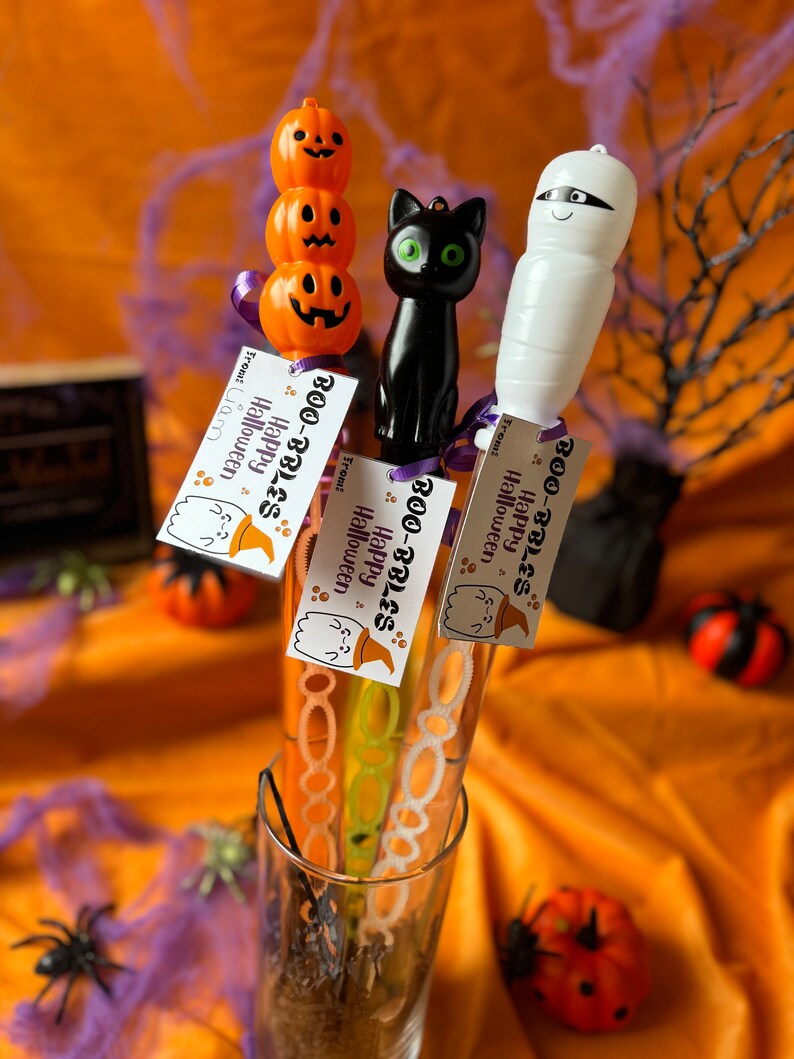 Halloween Bubbles Gift Tags | Printable Tag - Etsy