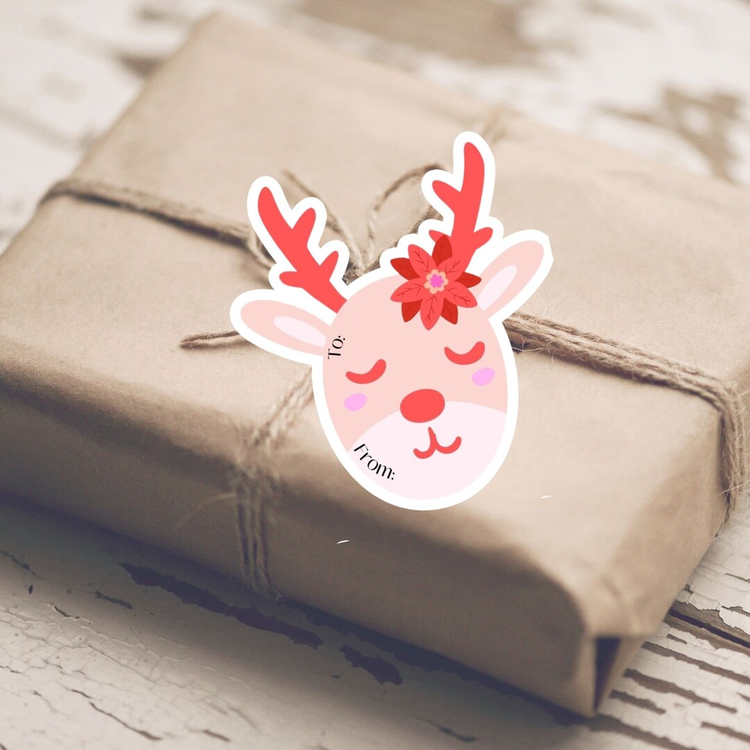 Printable Reindeer Gift Tag Christmas Reindeer Gift Tag - Etsy
