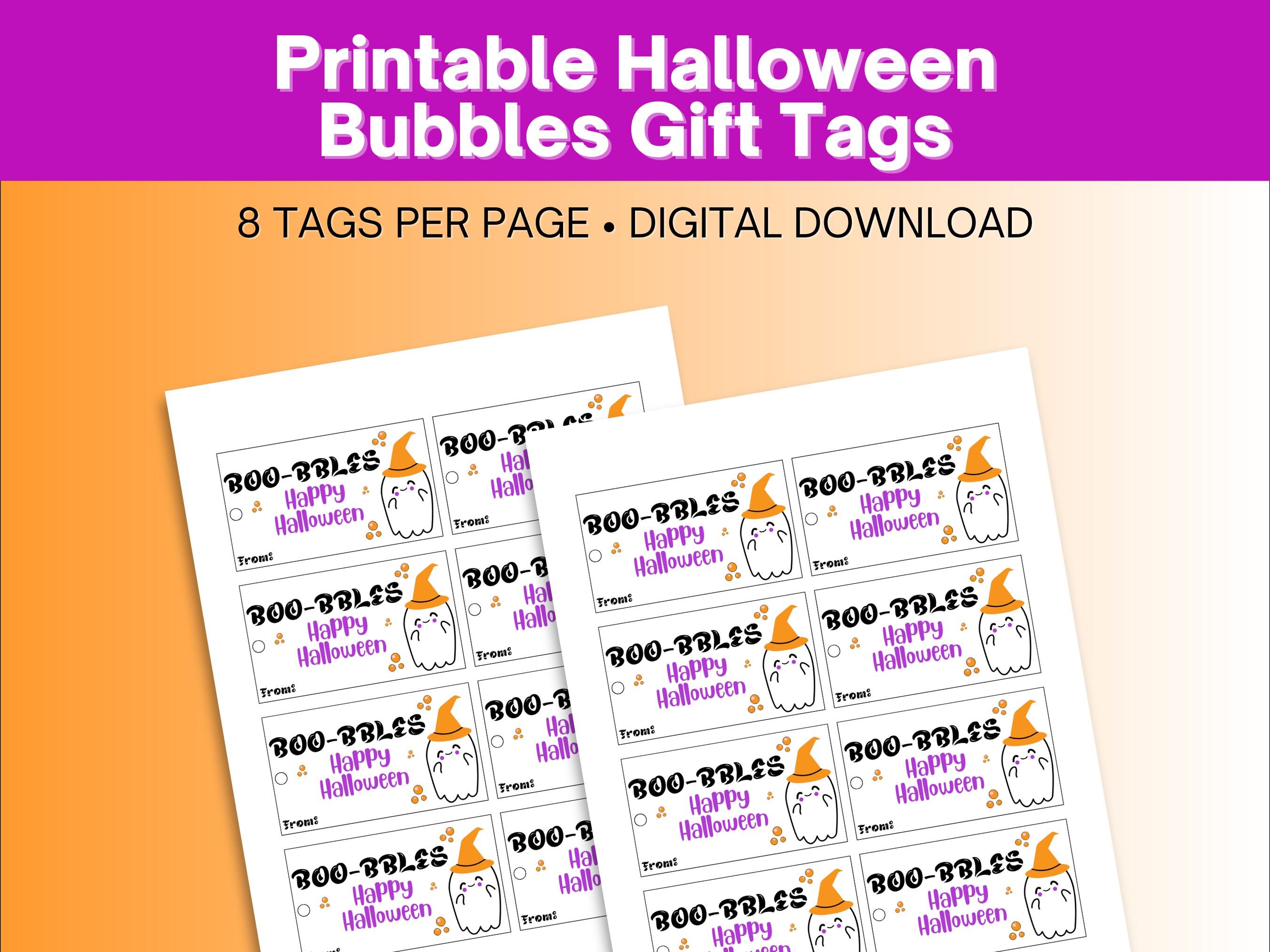 Halloween Bubbles Gift Tags | Printable Tag - Etsy