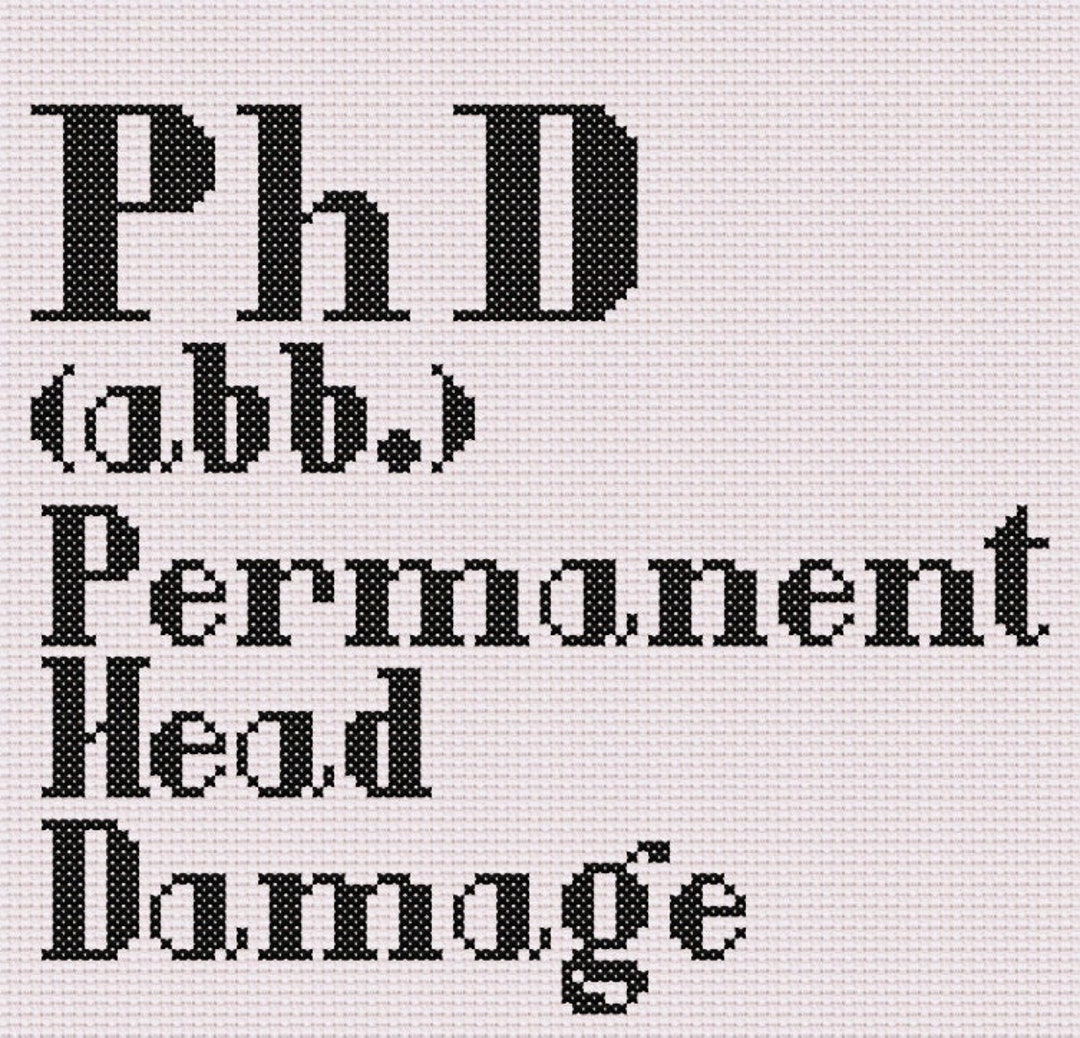 Phd - Permanent Head Damage Cross Stitch Pattern - Etsy
