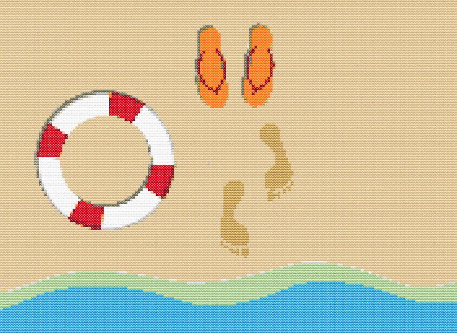 Beach Footprints Cross Stitch Pattern - Etsy