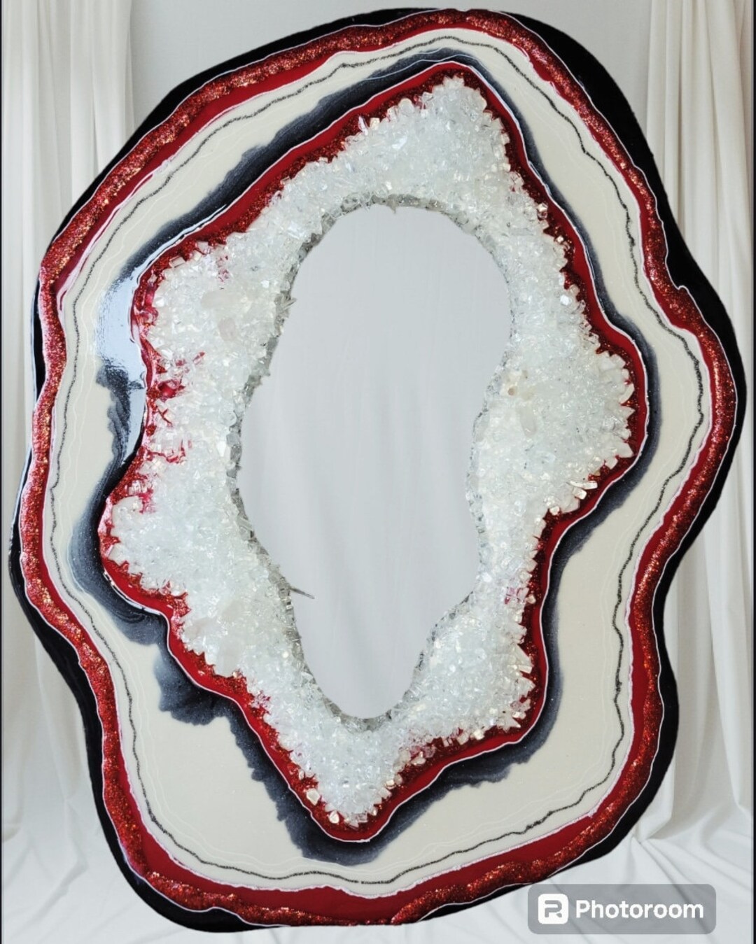 Red and Black Geode Inspired Resin Artwork - Etsy