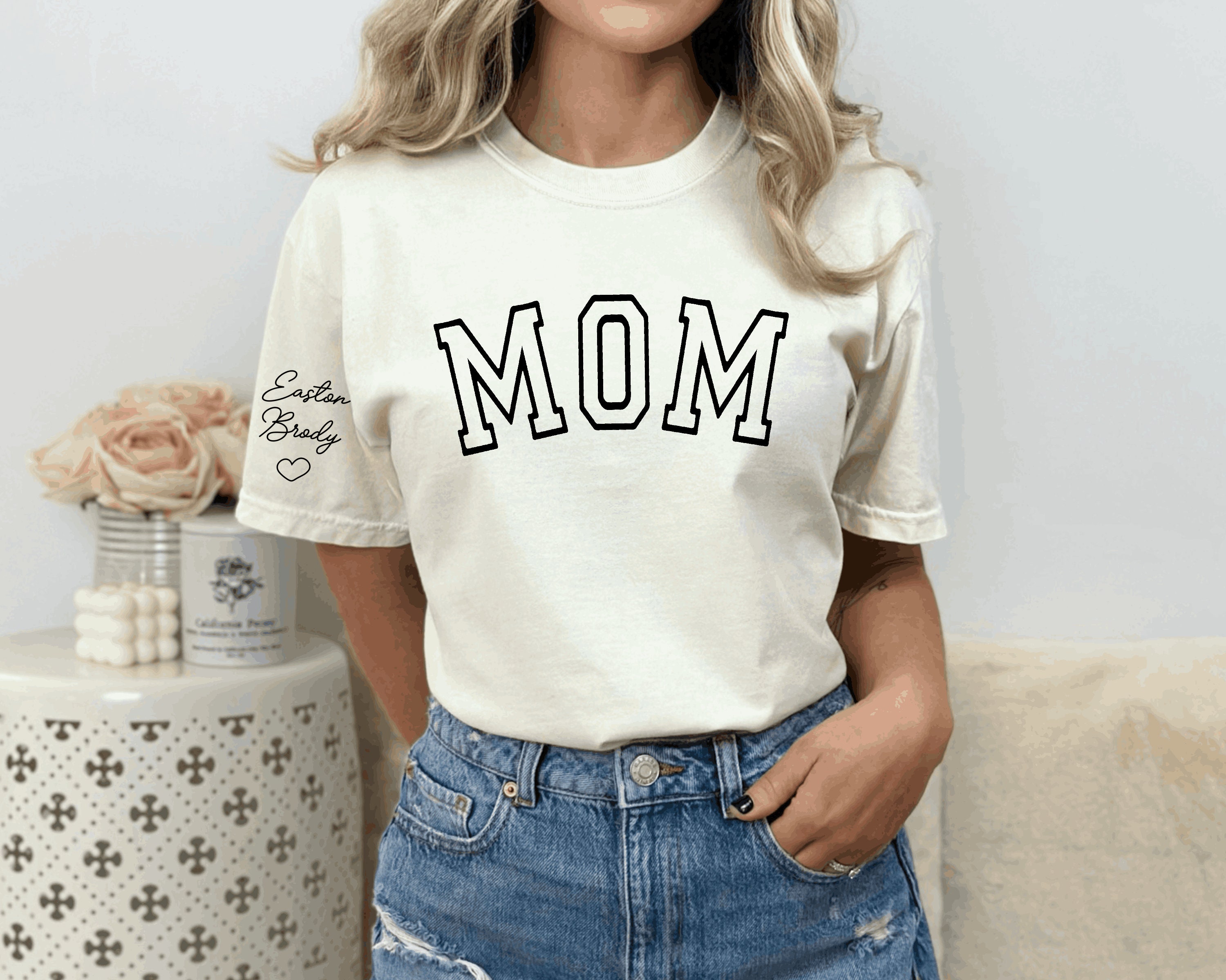 Comfort Colors Mom Shirt,custom Mom Shirt,custom Mama Neck Shirt With ...