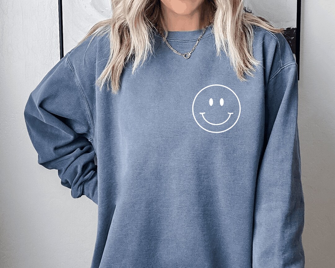 Smiley Face Comfort Colors Sweatshirt,happy T-shirt,smiley Minimal ...