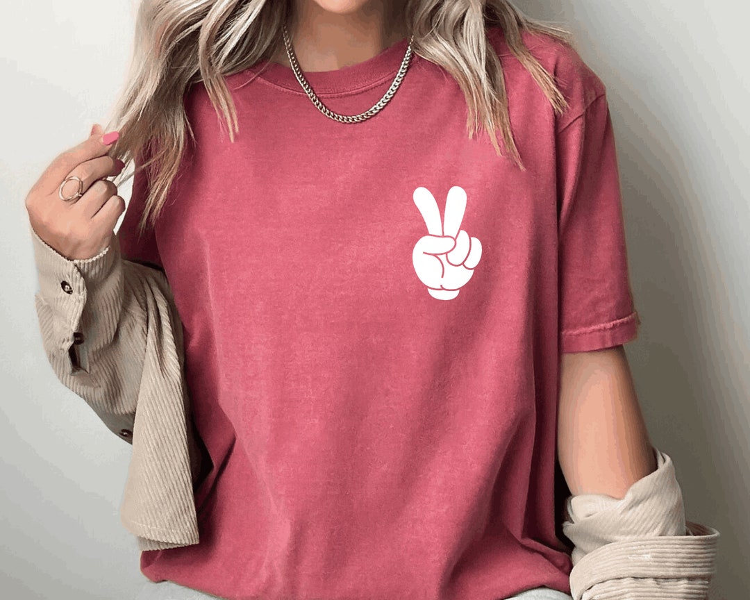 Disney Pocket Size Peace Sign Shirt, Comfort Colors Disneyworld Shirts ...