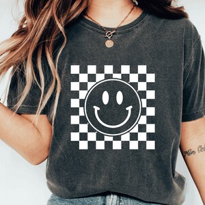 Smiley Face Comfort Colors Shirt, Smiley Minimal Shirt, Happy T-shirt ...
