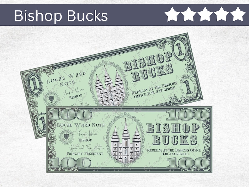 Bishop Bucks, Primary Birthday Gifts, LDS Primary Birthday Coupons ...
