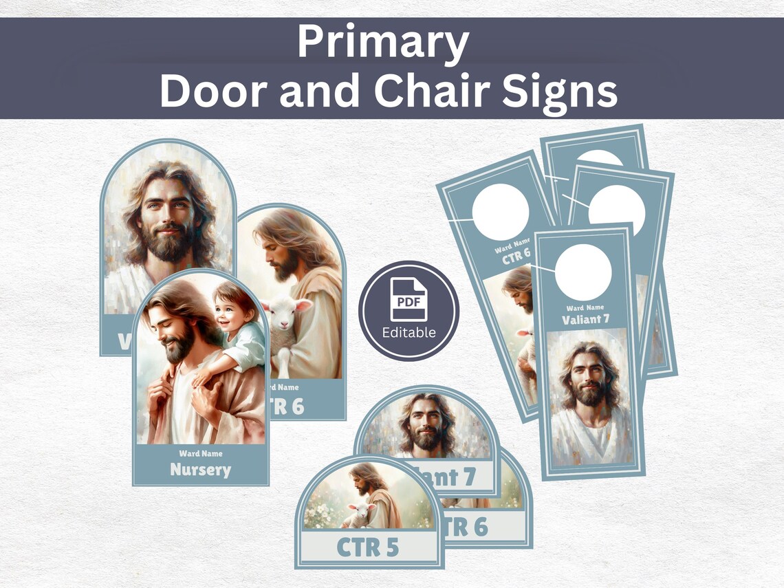 LDS Primary Door Signs, LDS Primary Chair Signs, LDS Primary Door ...