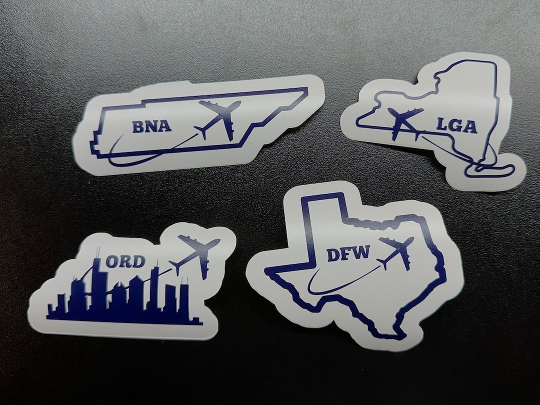 Custom Airport Code Vinyl Decal Sticker | IATA Code | Any State With ...