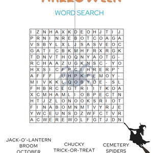 Halloween Word Search for Kids, Printable Halloween Activity, 3 Page ...