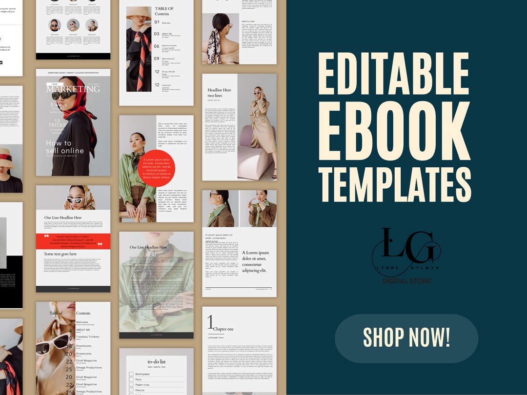 Fashion Women's Magazine Workbook Canva Editable Ebook Template Fashion ...