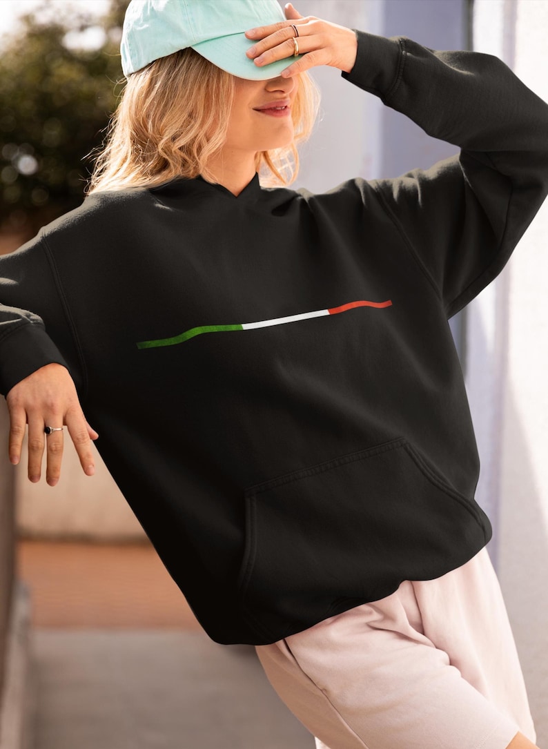 Italian Flag Stripe Hoodie, Fleece Gym Pullover - Etsy UK