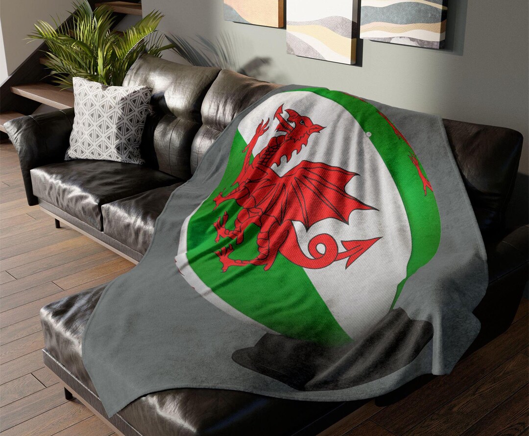 Welsh Rugby Ball Soft Plush Blanket, Cozy Sports Throw, Gifts for Rugby ...