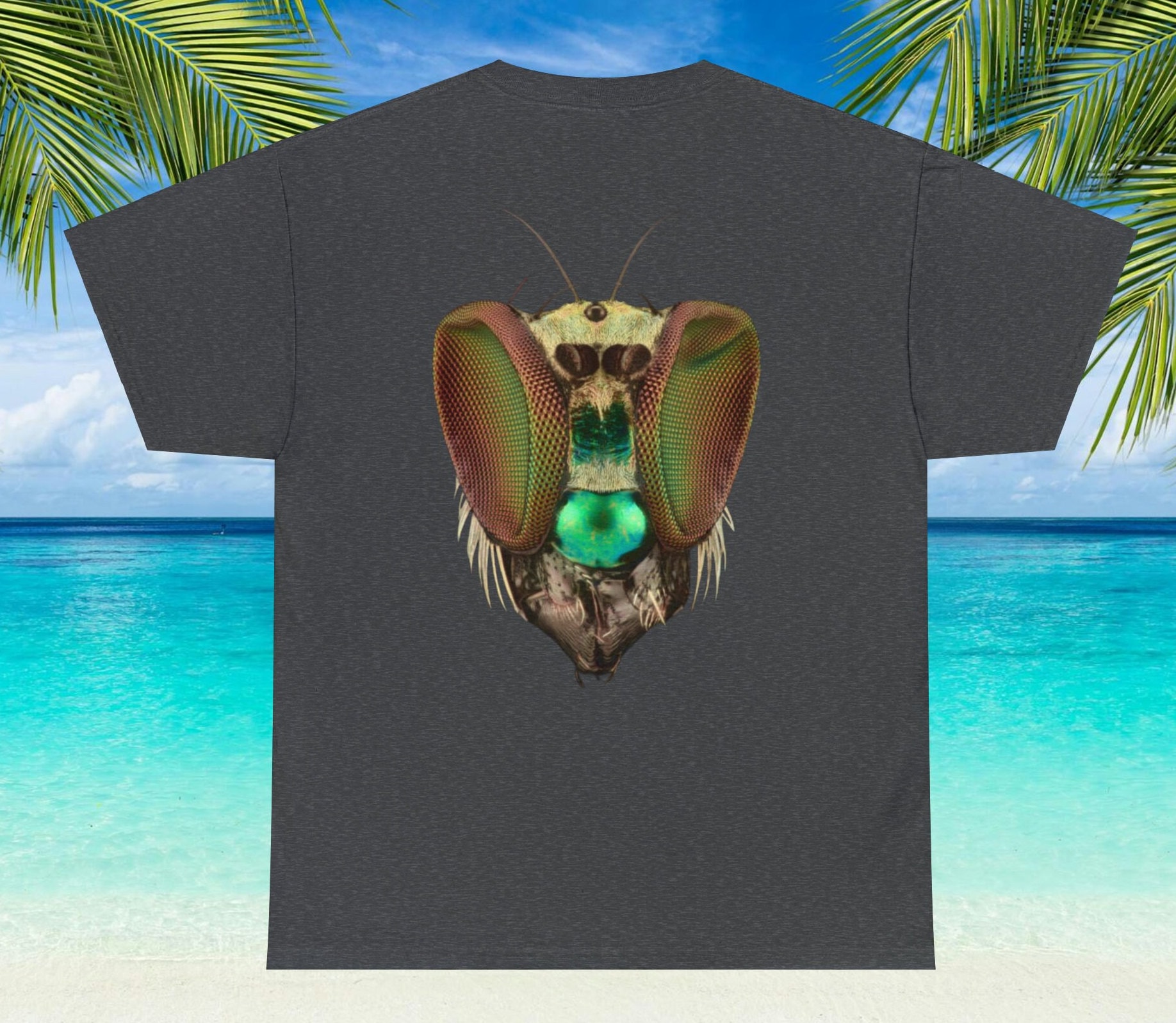 Giant Macro Photo Backprinted Bug T Shirt, Photographic Insect Head ...