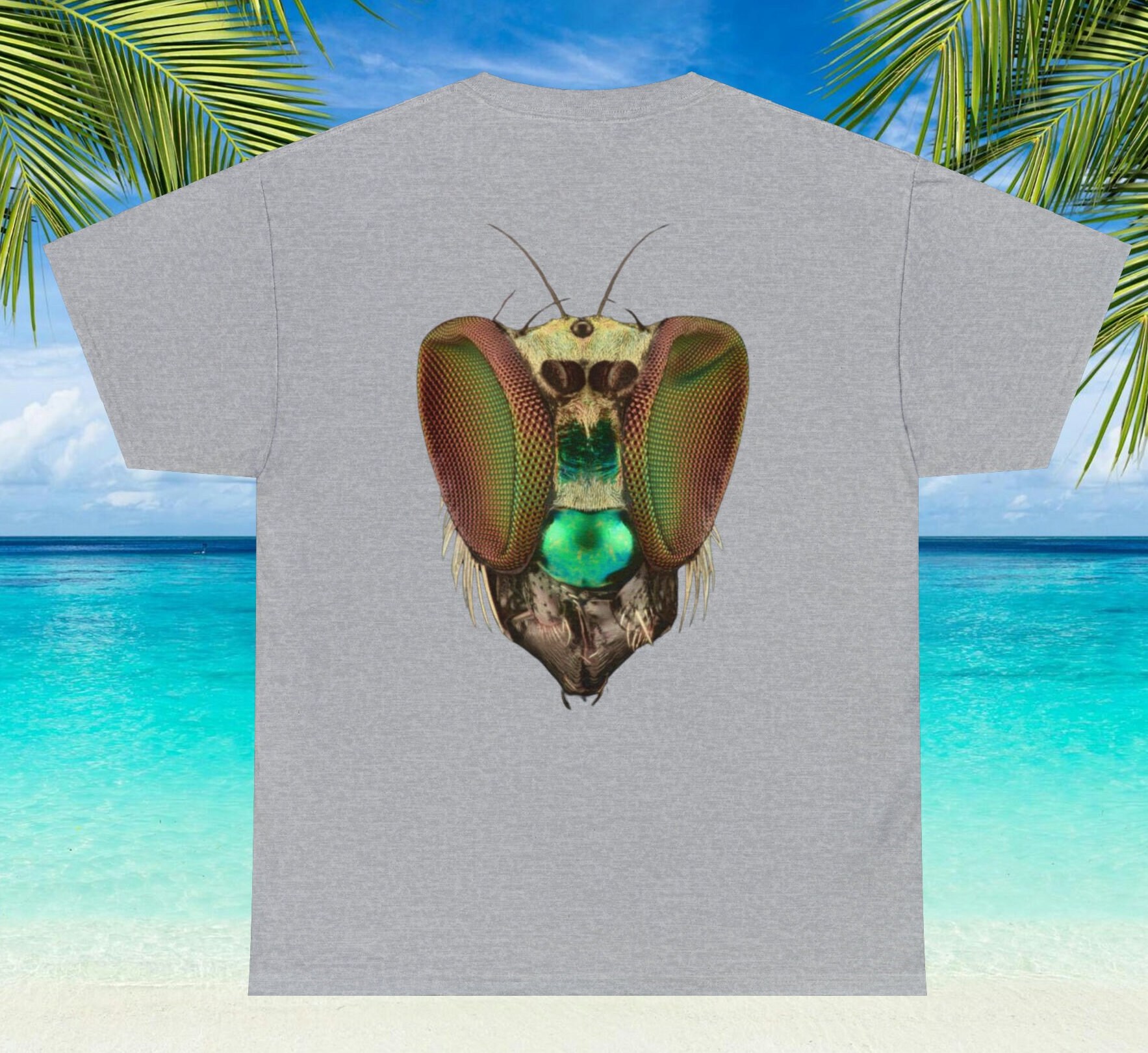 Giant Macro Photo Backprinted Bug T Shirt, Photographic Insect Head ...