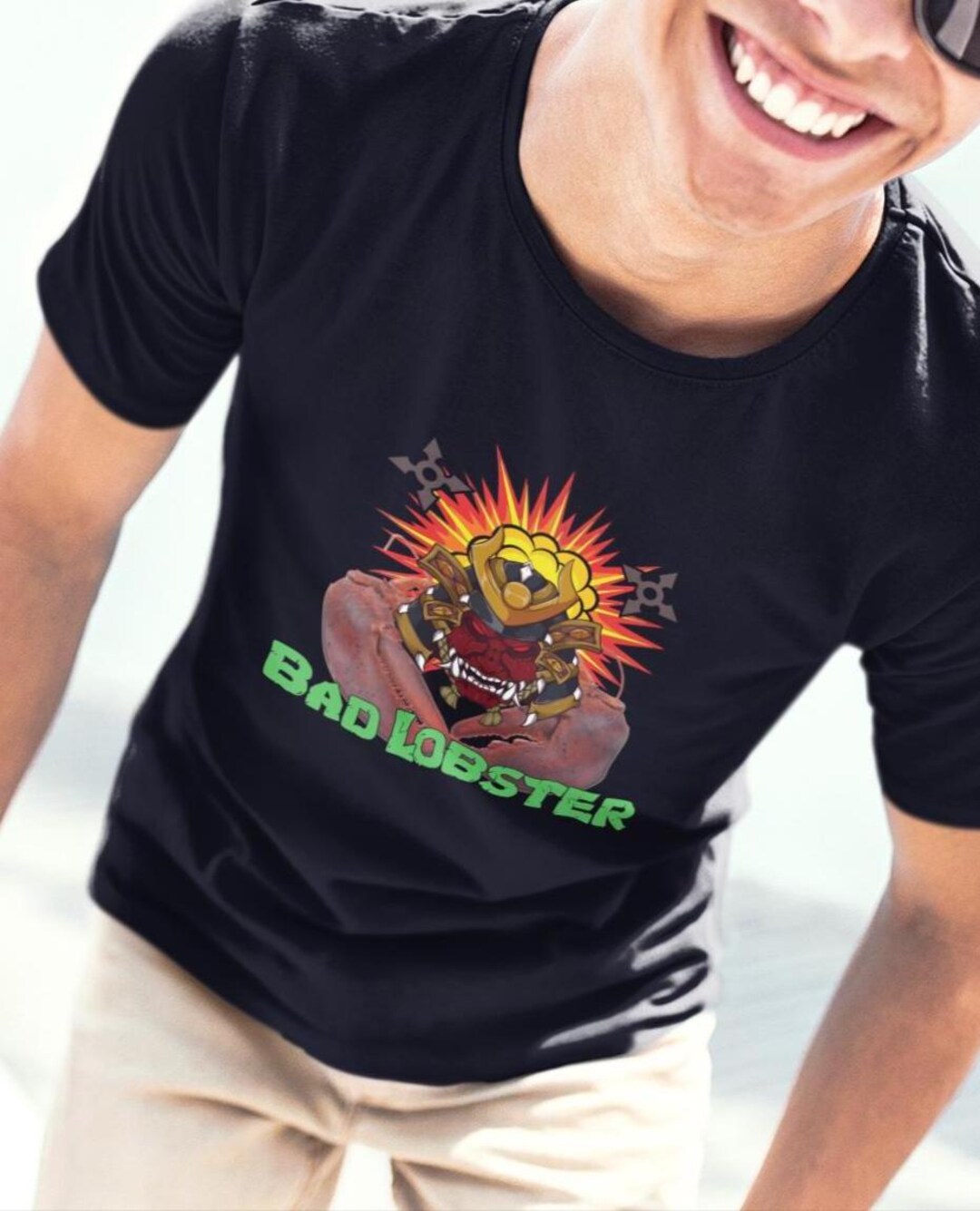 Funny Samurai Lobster Graphic Tee, Rude Lobster Party, Zany T-shirt ...