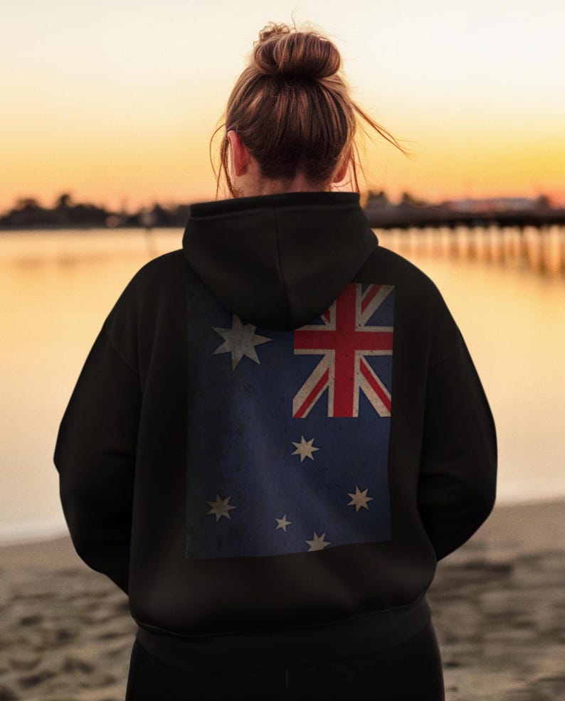 Vintage Australian Flag Fleece Hoodie, Aussie Pride Pullover - Etsy UK