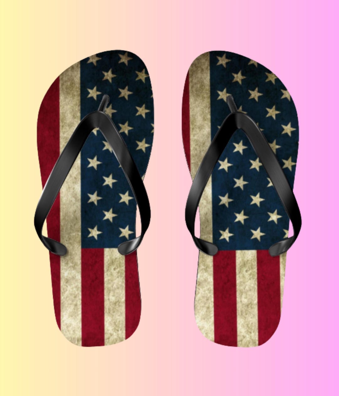 Patriotic US Flag Flip Flops, American Flag Sandals, Fun Beach, Cool ...