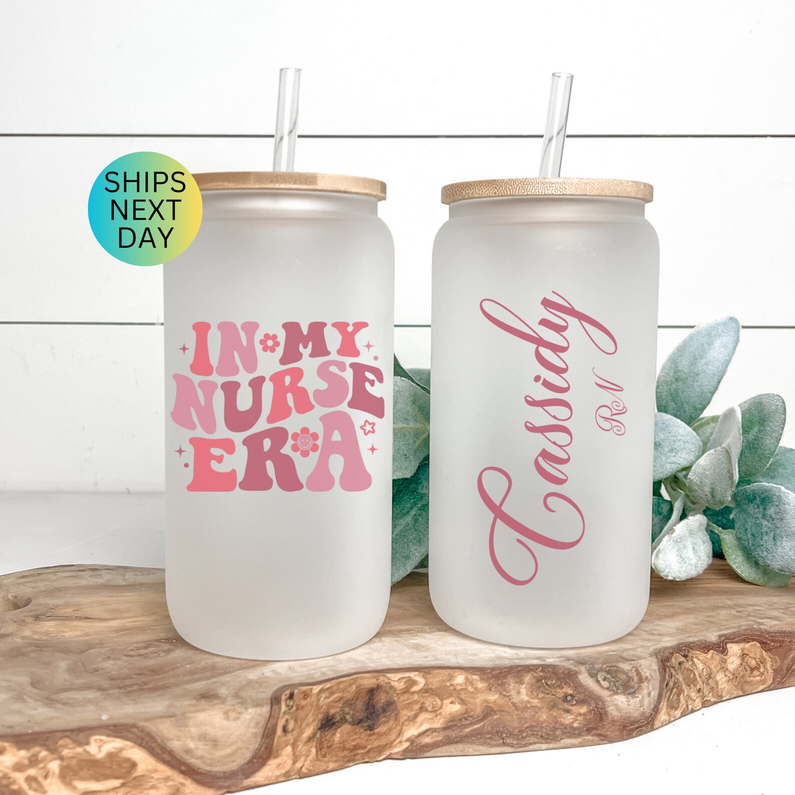 Personalized Nurse Iced Coffee Cup, Nurse Glass Tumbler Cup Nursing ...