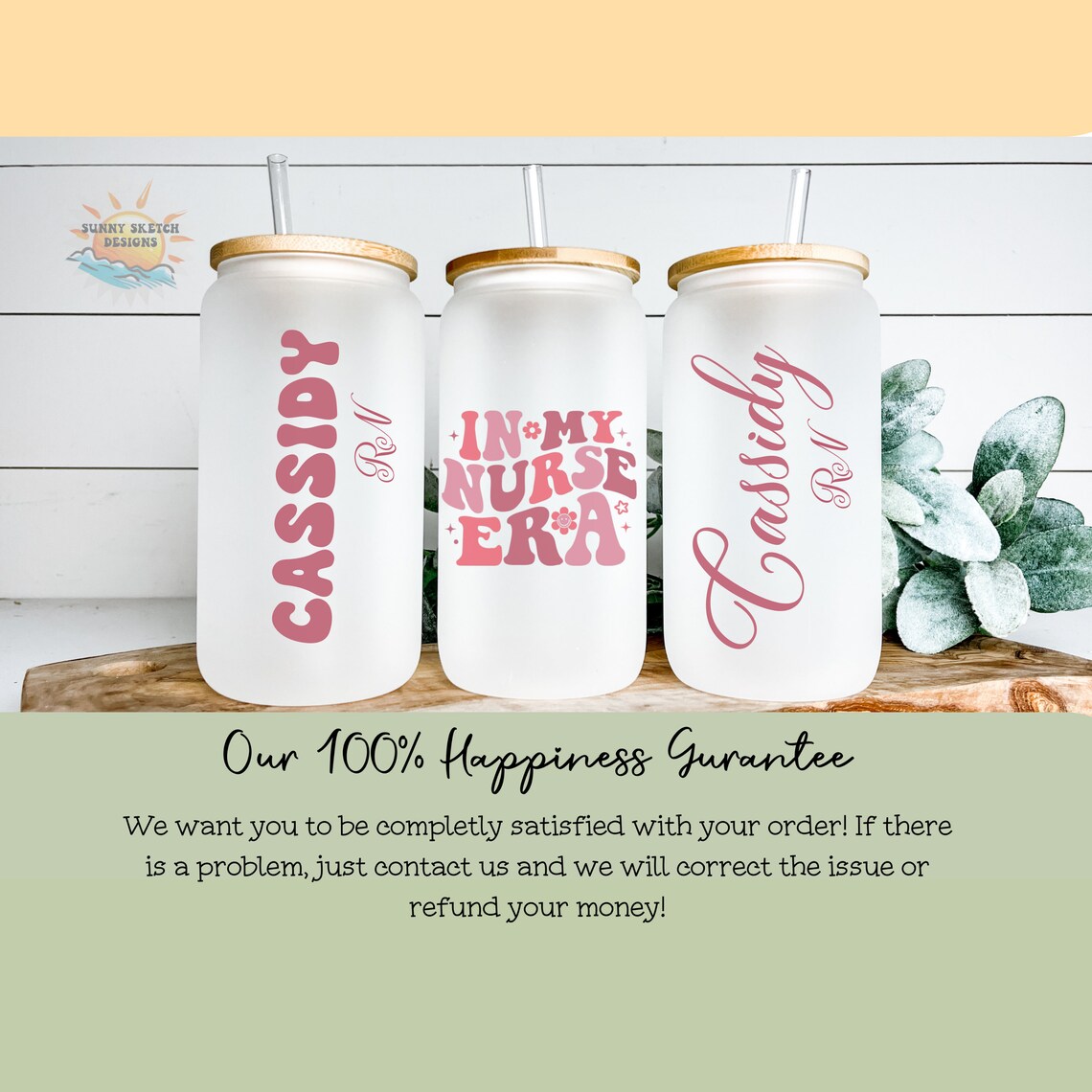 Personalized Nurse Iced Coffee Cup, Nurse Glass Tumbler Cup Nursing ...