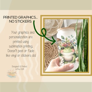 Personalized Frog Iced Coffee Cup, Custom Frog Frosted Glass Cup ...