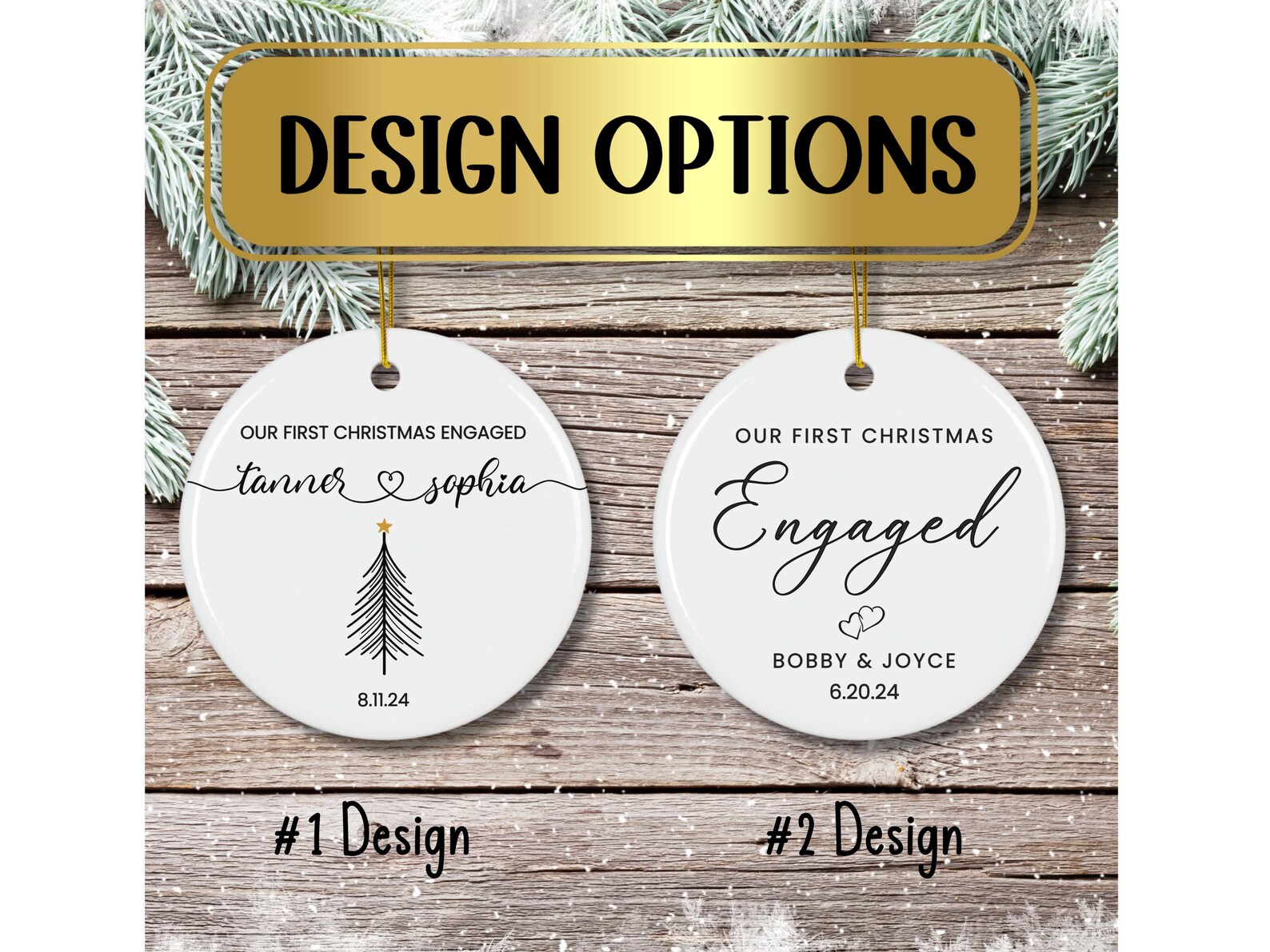 First Christmas Engaged Ornament, Personalized Our First Christmas ...