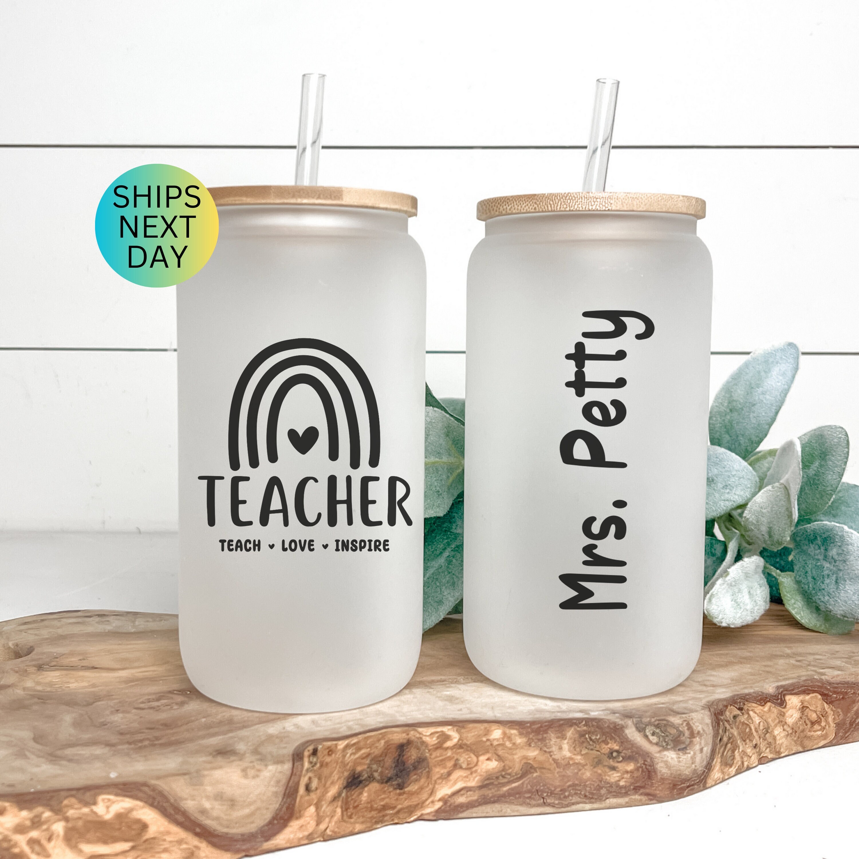 Personalized Teacher Iced Coffee Cup, Teacher Tumbler Cup, Teach Love ...